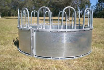 China Galvanized Steel 1.8m 1.9m Round Cattle Hay Feeders Metal Horse Feeder antirust for sale