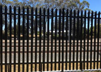 China Black Powder Coating Steel Metal Palisade Fence Hot Dip Galvanized for sale