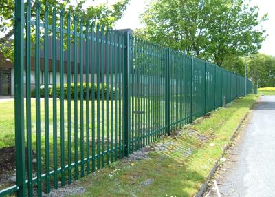 China D Pale Or W Pale Green Powder Coating Steel Palisade Fencing 1.8m High for sale