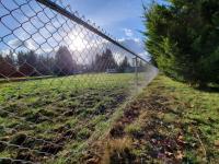 China 3mm Wire 50X50mm Diamond Mesh Galvanized Steel Temporary Chain Link Fence/Cyclone Fence for sale