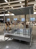 China Heavy Duty Stainless Square Horse Bale Hay Feeder Rack with Roof for sale