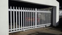 China White 2.4m Height Metal Security Side Gates With EN ISO 1461 Standard for sale