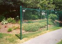 China 5ft High Chain Link Fence , Green PVC Coated Iron Wire Mesh Fence for sale