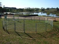 China Powder Coated 5 Rails Heavy Duty Cattle Panel With Round Pipe for sale