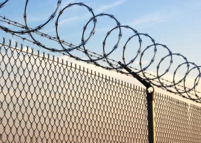 China Metal 1.5m High Diamond Mesh Razor Wire Fencing Commercial Grade for sale