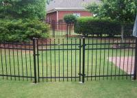 China Black Spear Top 7ftx8ft Steel Tubular Fencing For Villas for sale