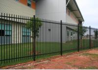 China Spear Top Steel Tubular Fencing , 2100mm Height Two Rail Fencing for sale