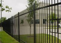 China ISO9001 Black 2.2m Tall Steel Tubular Fencing Anti Climb For Community for sale