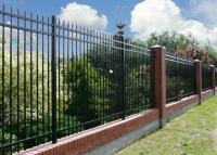 China ISO9001 Steel Tubular Fencing , 2.1x2.4m 3 Rail Steel Fence for sale