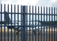 China ISO9001 Steel Tubular Fencing , 2.1x2.4m 3 Rail Steel Fence for sale