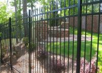 China ISO9001 Steel Tubular Fencing , 2.1x2.4m 3 Rail Steel Fence for sale