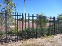 China 2.1m High Security Q195 Pipe Wrought Iron Steel Fence Panels And Posts for sale