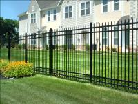 China Q235 Crimp Top 6ft High Steel Tubular Fencing For Yard for sale
