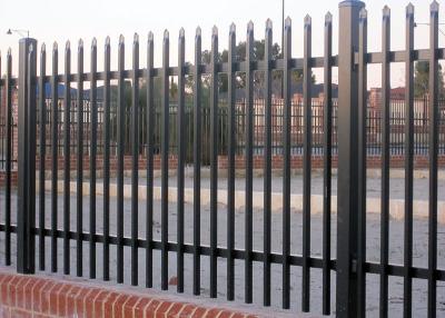 China CE 2 Rails 7ft High Steel Tubular Fencing With Powder Coated for sale