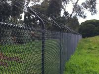 China 1.8m Height High Security 2.5mm Steel Chain Link Fencing Galvanized Round Post for sale
