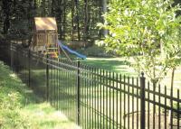 China Q235 Crimp Top 6ft High Steel Tubular Fencing For Yard for sale