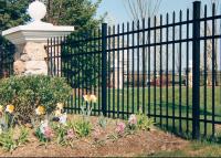 China Q235 Crimp Top 6ft High Steel Tubular Fencing For Yard for sale