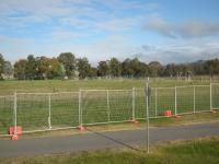 China 2.1m Tall Construction Safety Fence Panels , 75x100mm Mesh Portable Security Fence for sale