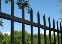 China 1.8 X 2.4m Wrought Iron Look Fence Black Powder Coated Galvanized Bar for sale