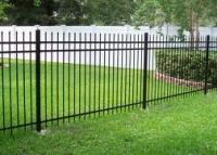 China Anti Climb Picket 6ft High Wrought Iron Fence With 14ga Pipe for sale