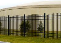 China Anti Climb Picket 6ft High Wrought Iron Fence With 14ga Pipe for sale
