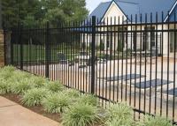China Picket Top 1.2m Height Powder Coated Wrought Iron Fence For Ornamental for sale