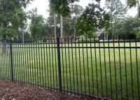China Picket Top 1.2m Height Powder Coated Wrought Iron Fence For Ornamental for sale