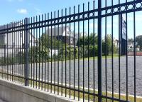 China Corrosion Resistant 72'' High Commercial Wrought Iron Fencing With Black Rod for sale