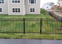 China CE PVC Coated Flat Top Iron Fence , 4ft High Outdoor Pool Fence for sale