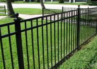 China CE PVC Coated Flat Top Iron Fence , 4ft High Outdoor Pool Fence for sale