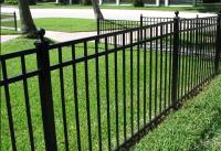 China Matting Black Powder Coated Steel Fence 6ft 7ft 8ft custom made for sale