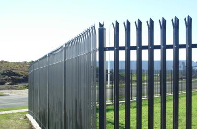 China ISO9001 Steel Palisade Fencing , Splayed Top 8 Ft High Privacy Fence for sale