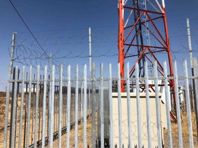 China Industrial 6ft Height Tower Fencing With Triangle Spear Top for sale