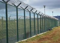China Military Site Anti Intrusion Pvc Coated 358 Mesh Fencing Top With Razor Barbed Wire for sale