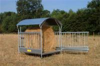 China 2m Steel Pipe Anti Rust Galvanized Hay Feeder Round For Cattle / Horse for sale
