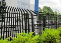 China Black Color Powder Coated 1.8m Steel Palisade Fencing W & D Section Curving Security for sale