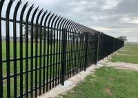 China Flexible Anti Climb Black Powder Coated Palisade Fencing With Curved Pales for sale