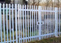 China Powder Coated 1.8m High Steel Palisade Fencing With Double Gate for sale