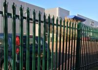 China Green Color 2.4m High Steel Palisade Fencing W Section Easily Assembled for sale