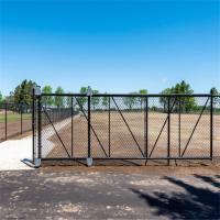 China Outdoor 40x40mm Black Steel Chain Link Fence Portable Pvc Coated Post for sale