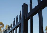 China Black Color Powder Coating Tubular Steel Fence Galvanized Tube Diplomatic Security for sale