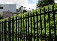 China Black 2.4m Wrought Iron Fence Panel Steel Metal Picket Ornamental for sale