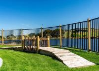 China Zinc Steel Courtyard Block Building Wrought Iron Picket Fence High Strength for sale