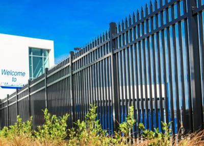 China Strong Powder Coated Steel Tubular Fencing Civil Infrastructure 2.2m for sale