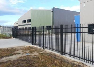 China Powder Coated Black Wrought Iron Fencing 5 Feet High Spear for sale