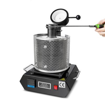 China 1100C 3KG Portable Gold Melting Furnace with High Purity Graphite Crucible for sale