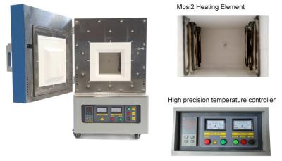 China 1700C Digital Control Muffle Furnace 3.4L MoSi2 Heating Double Shell for sale