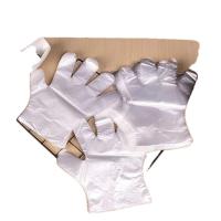 China Disposable HDPE PE Gloves Polythene Gloves with Embossed Smooth Surface High Tensile Resistance  Disposable Plastic HDPE Glove Cooking Gloves for sale