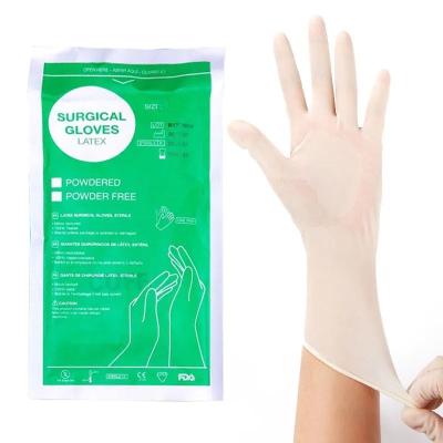 China Sterile Chemical Gloved -medica Disposable Examination Powered Surgical Powder Free Medical Latex Gloves for Hospital for sale
