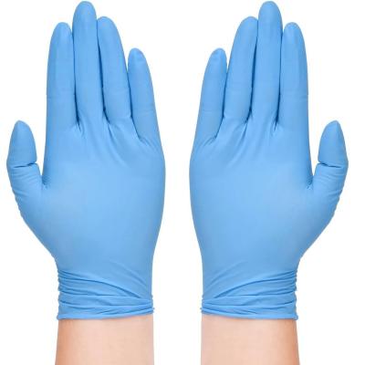 China Examination Powder Free Xl Nitrile Disposable Gloves Blue for sale